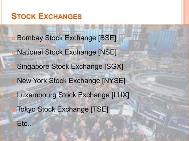 Stock market financial markets - an overview | PPTX