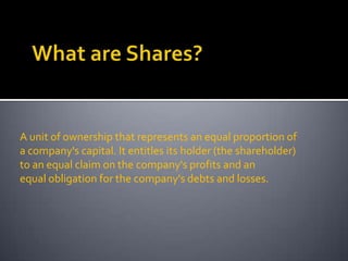 Stock market and stock exchanges | PPTX