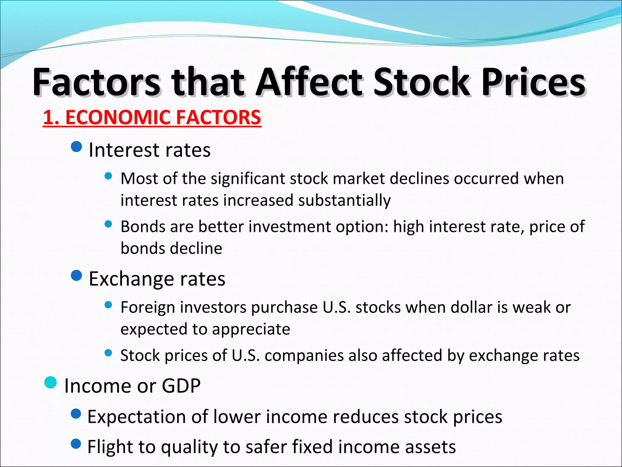 Stock market and the economy ppt slides | PPT
