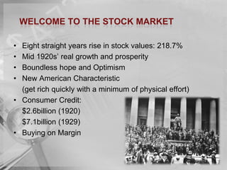 Stock Market Crash Of 1929 | PPTX