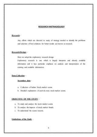 ASSIGNMENT ON STOCK MARKET FRAUD (Security Analysis & Portfolio ...