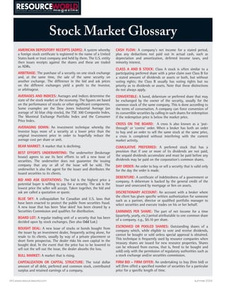 Stock market glossary | PDF
