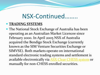 Stock Market in Australia | PPTX