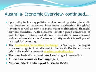 Stock Market in Australia | PPTX