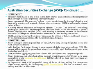Stock Market in Australia | PPTX