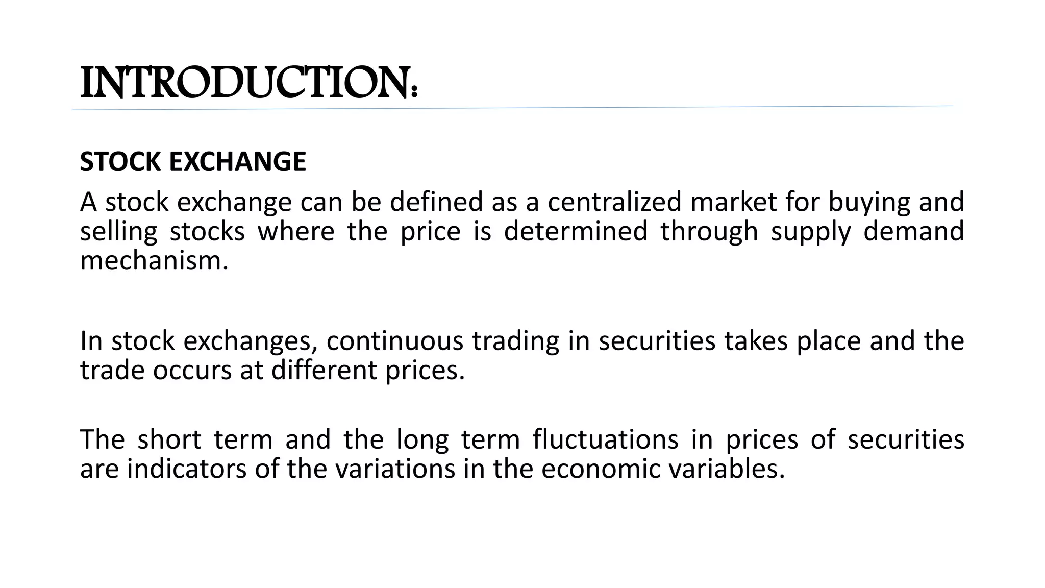 Stock Market Indices & its fluctuation | PPTX
