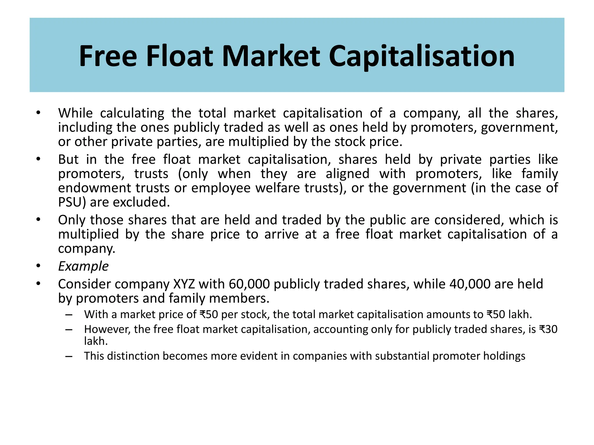 STOCK MARKET CAPITALISATION AND STOCK INDICES.pptx | Stocks and Bonds ...