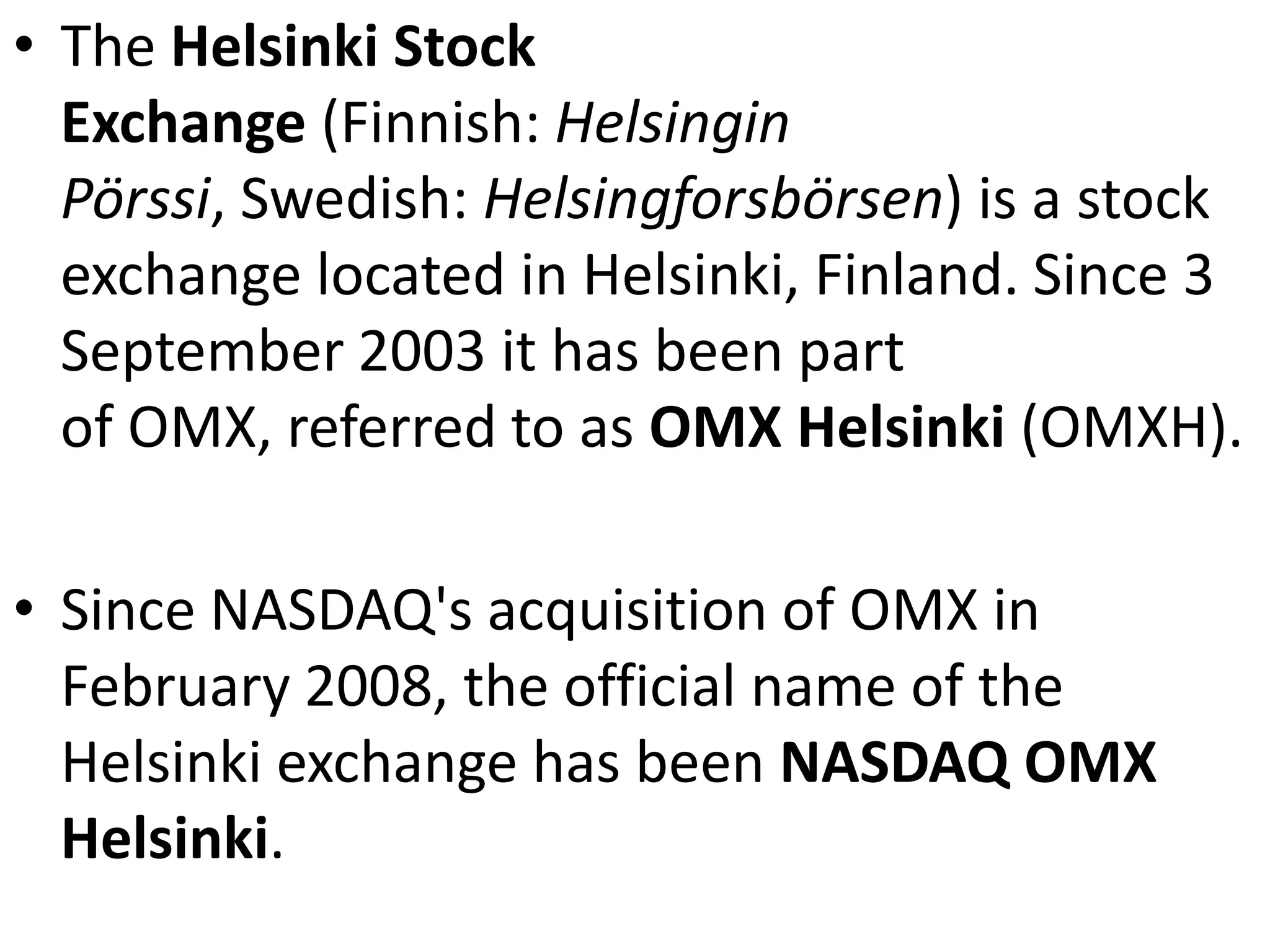 Stock market in finland | PPTX