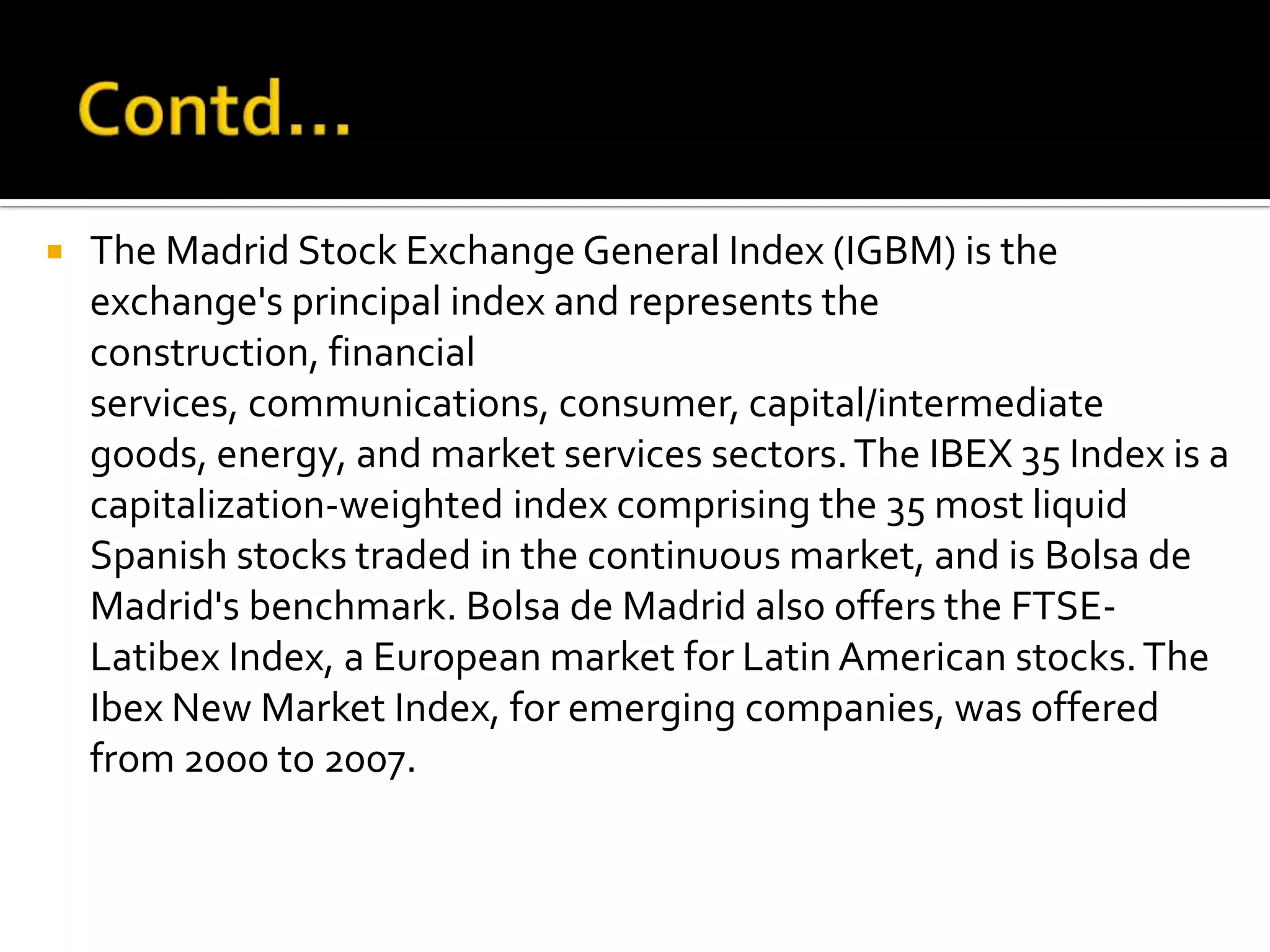 Stock market in spain | PPTX