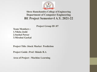 Stock Market Prediction Using ML Models. | PPTX