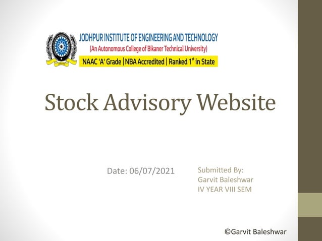 Stock market project | PPTX