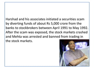 Stock market scams in india | PPTX