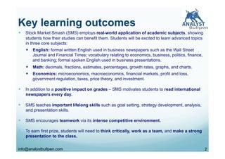 Stock Market Smash Game Course Outline | PDF