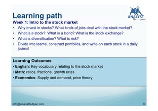 Stock Market Smash Game Course Outline | PDF