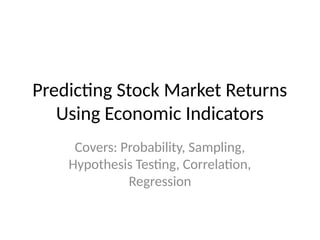 Stock_Market_Stats_Analysis_PPT based on stock market | PPTX