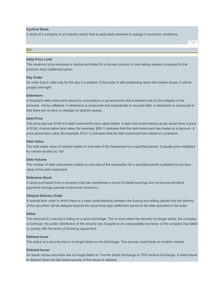 Stock market terms | PDF