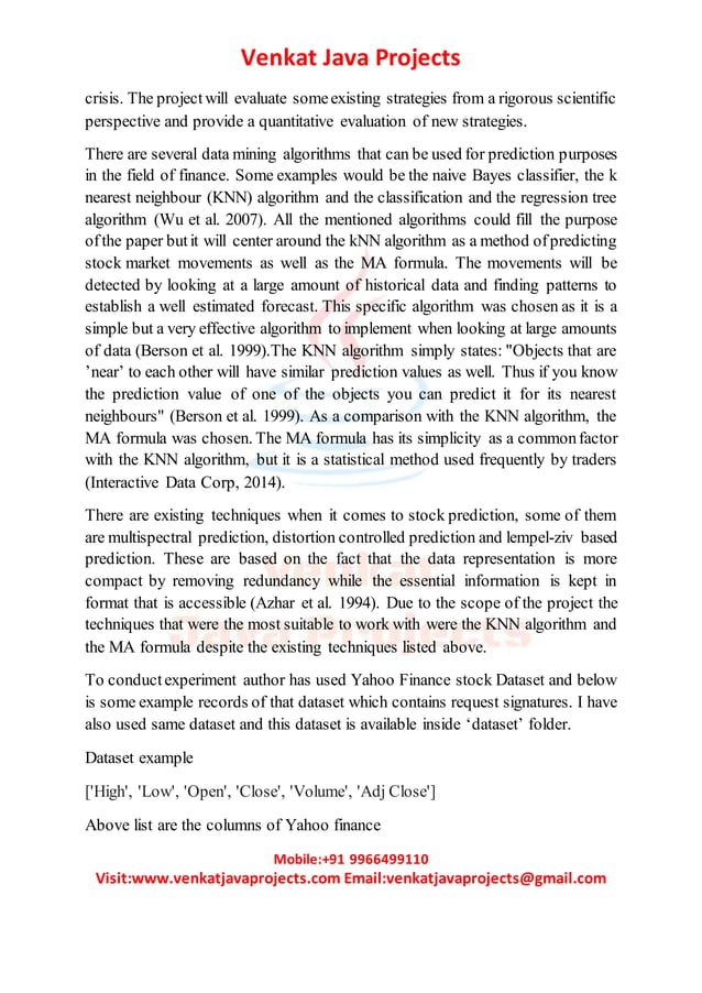 Stock market trend prediction using k nearest neighbor(knn) algorithm | PDF