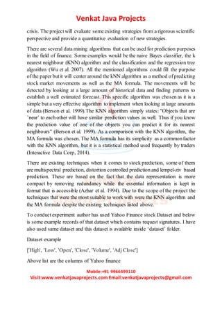 Stock market trend prediction using k nearest neighbor(knn) algorithm ...