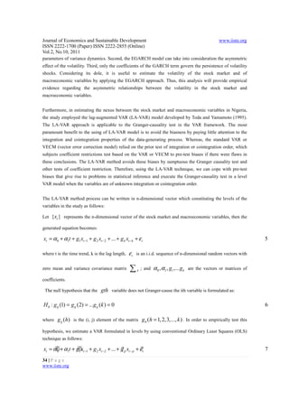 Stock market volatility and macroeconomic variables volatility in nigeria an exponential garch ...