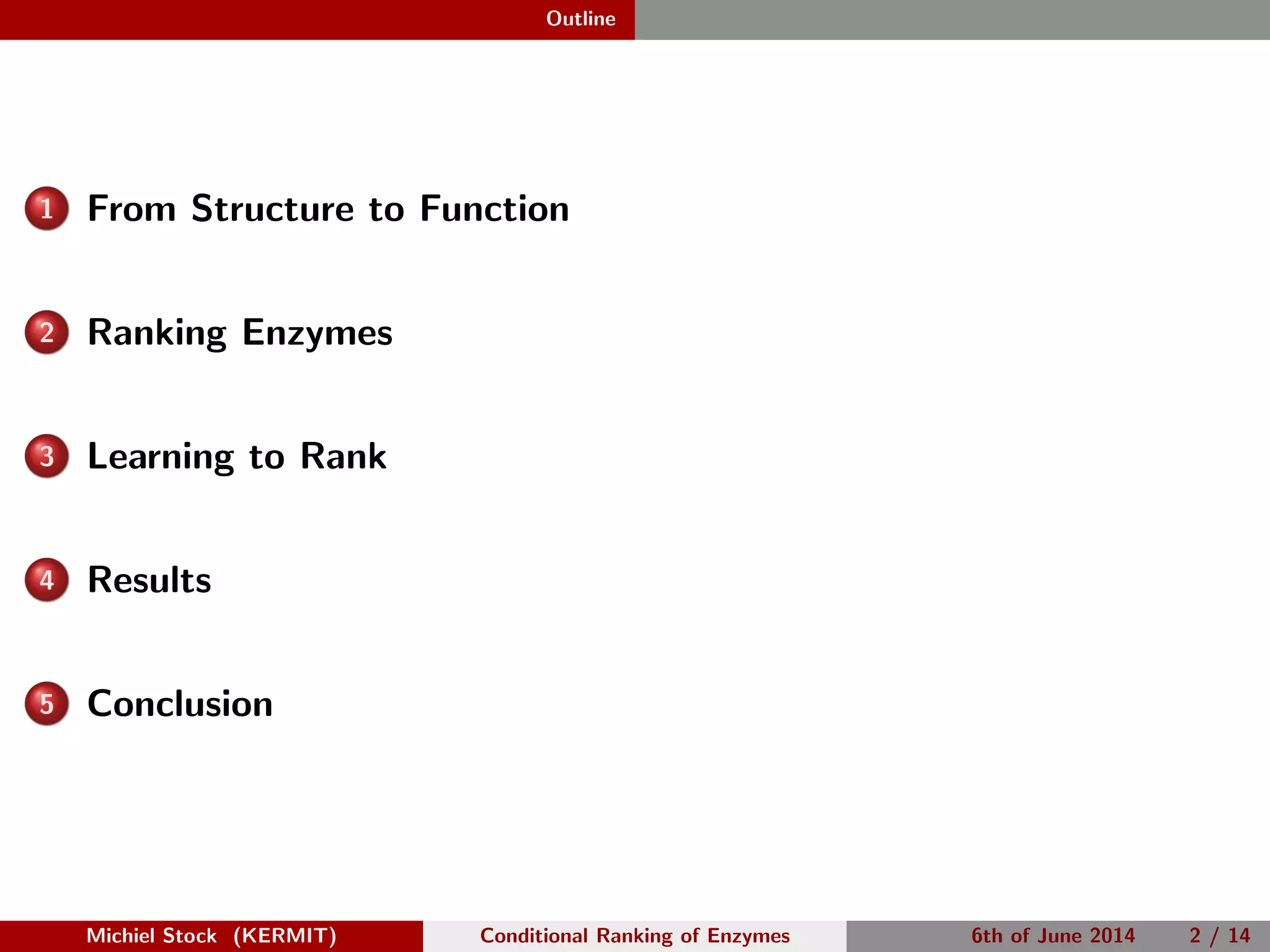 Enzyme Annotation using Conditional Ranking Algorithms | PPT