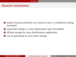 Enzyme Annotation using Conditional Ranking Algorithms | PPT