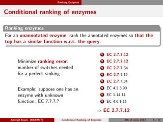 Enzyme Annotation using Conditional Ranking Algorithms | PPT