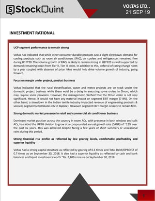 Stock of the week voltas | PDF