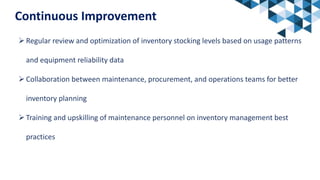 Stock Outs of Maintenance Inventory Spare Parts | PPT