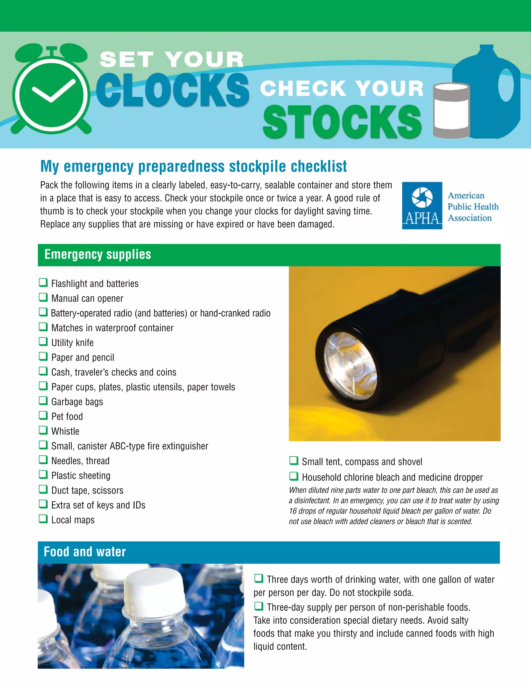 My emergency preparedness stockpile checklist | PDF