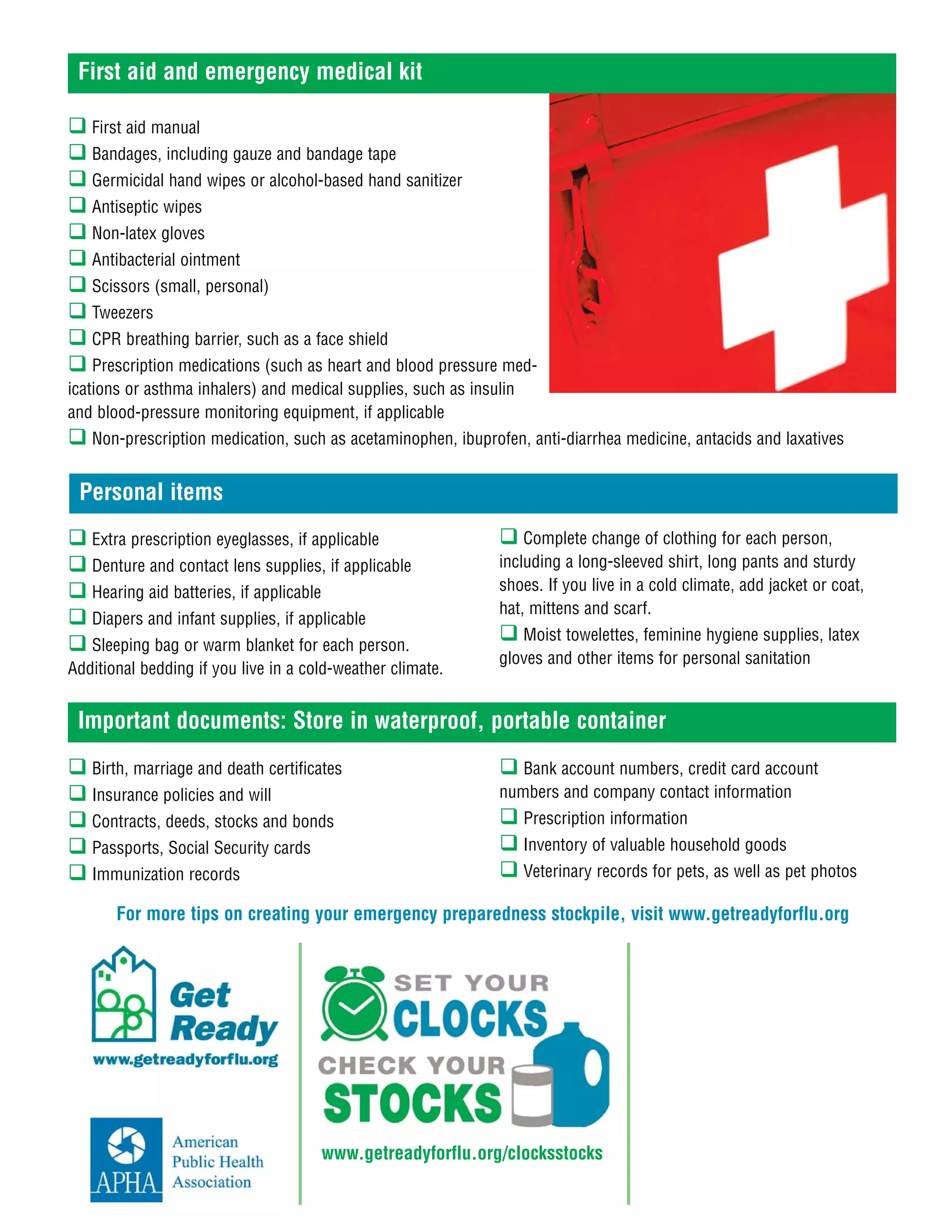 My emergency preparedness stockpile checklist | PDF
