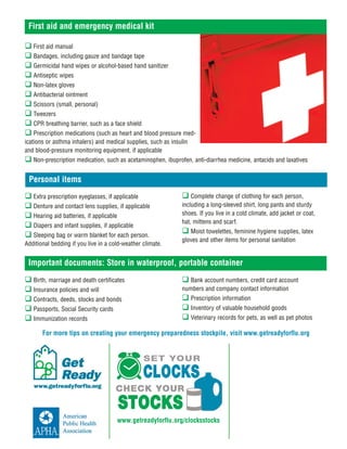 My emergency preparedness stockpile checklist | PDF