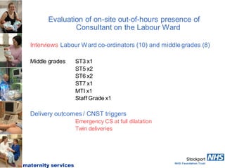 Improving safety in maternity services - Stockport NHS Foundation Trust ...