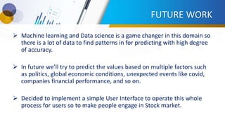 stock price prediction using machine learning | PPTX