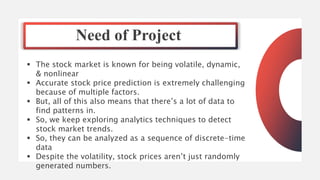 stock price prediction using machine learning | PPTX