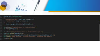 stock price prediction using machine learning | PPTX