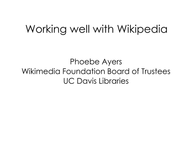 Intro to Wikipedia 2012 | PPT