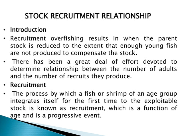 Stock recruitment relationship.pptx | Fishing Sports | Sports