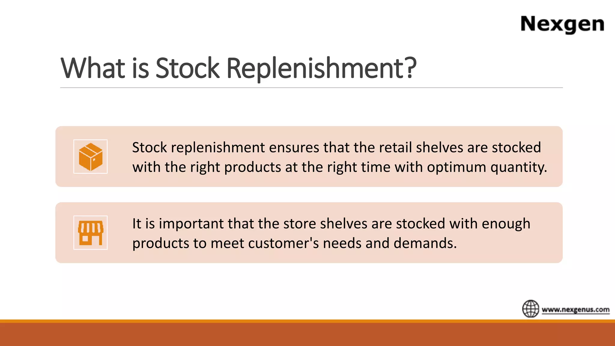Stock replenishment tips for retailers to limit out of stock | PPTX