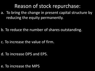 Stock repurchase | PPTX