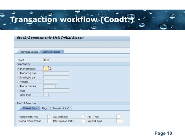 Stock requirements list md04 | PPT