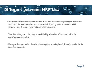 Stock requirements list md04 | PPT