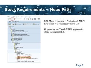 Stock requirements list md04 | PPT