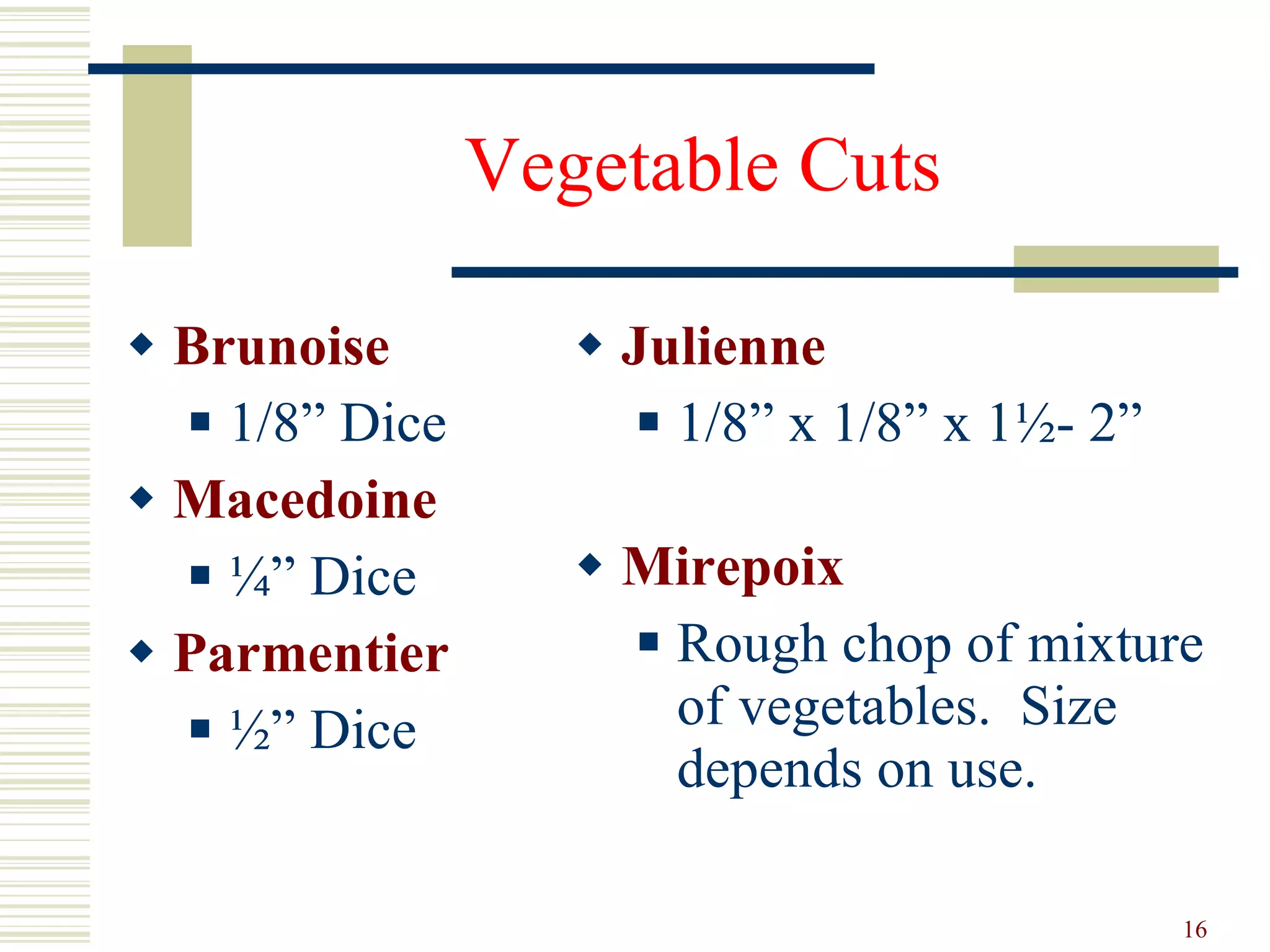 Sanitation, Setup & Knife Skills | PPT
