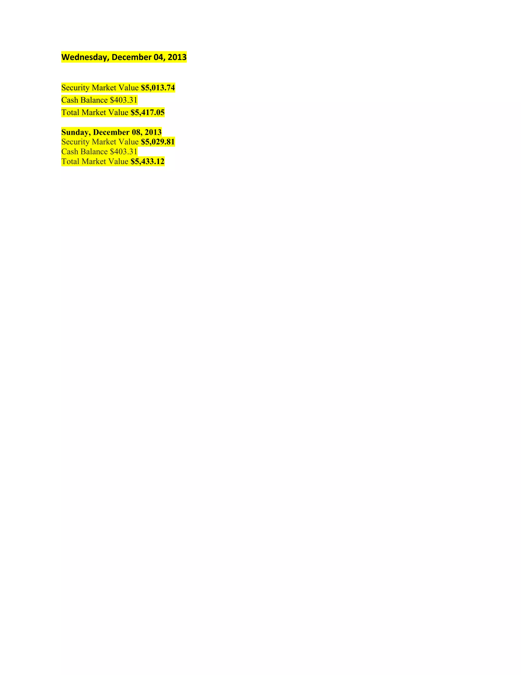 Stocks balance | DOCX