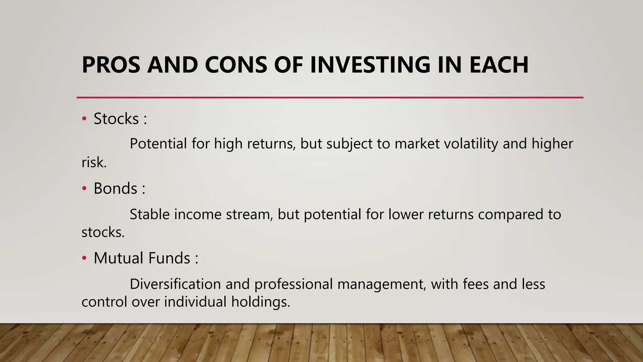 Introduction to Stocks, Bonds, Mutual funds | PPTX