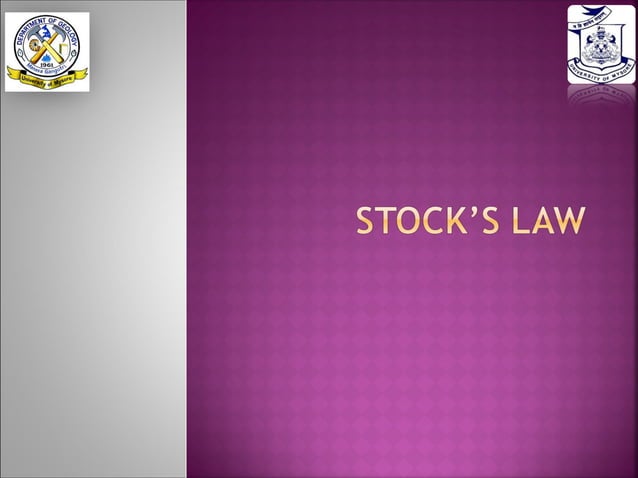 Stock’s law | PPT