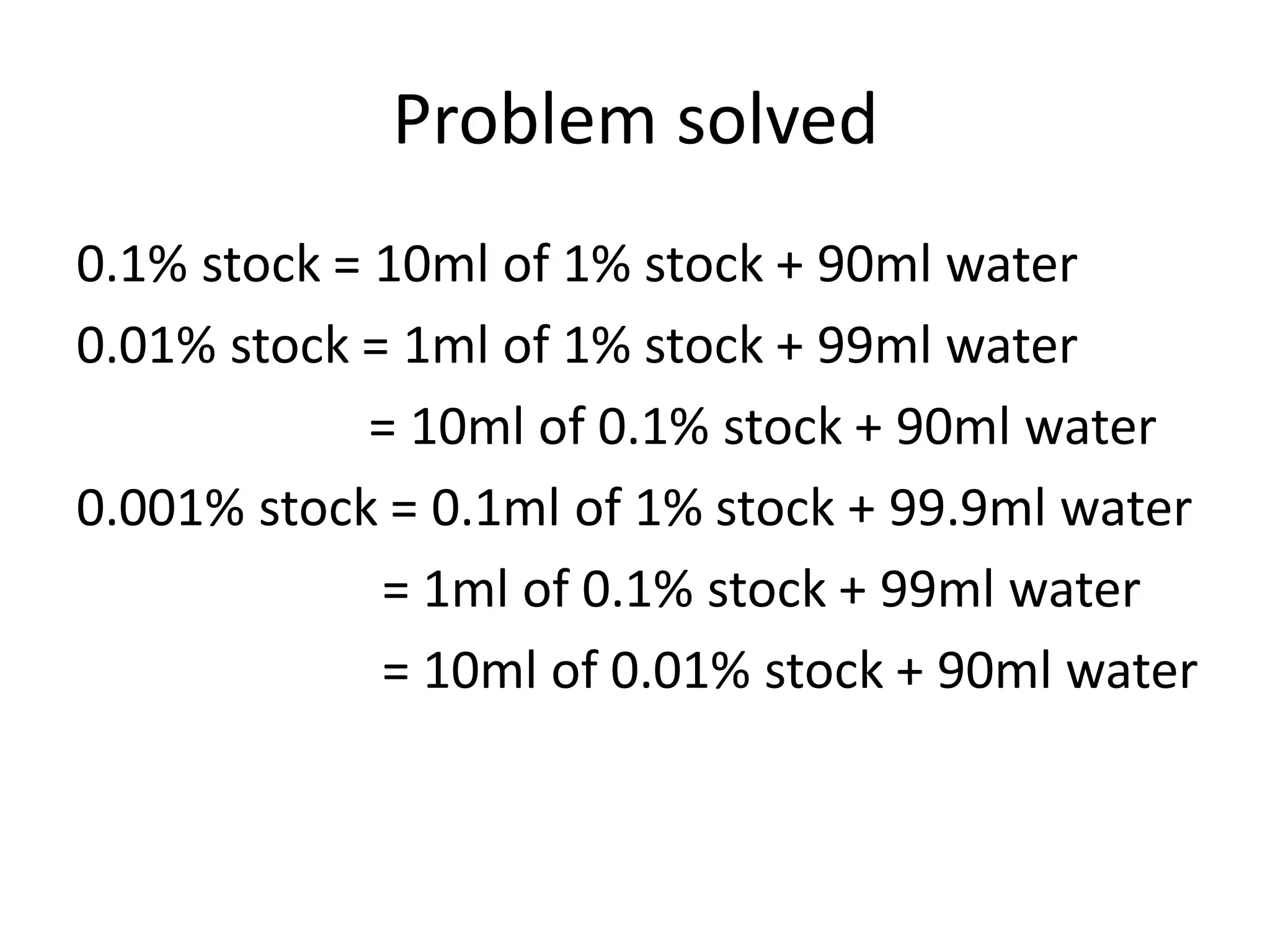 Stock Solution Calculation in Dyeing | PDF
