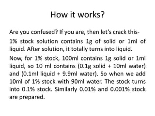 Stock Solution Calculation in Dyeing | PDF