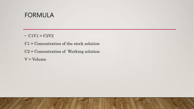Stock solution calculation | PPT