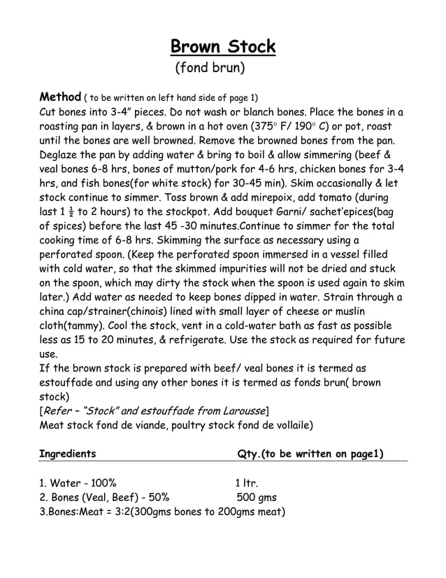 Stocks,sauces & soups(recipes) | PDF